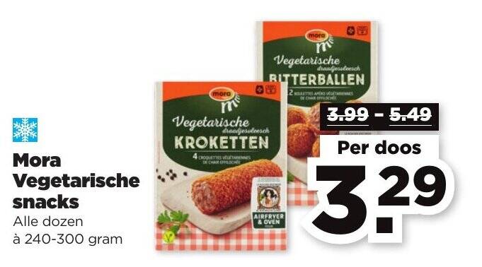 Mora Vegetarische snacks Alle dozen à 240-300 gram aanbieding bij PLUS