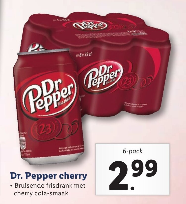 Dr. Pepper Cherry 6-pack aanbieding bij Lidl