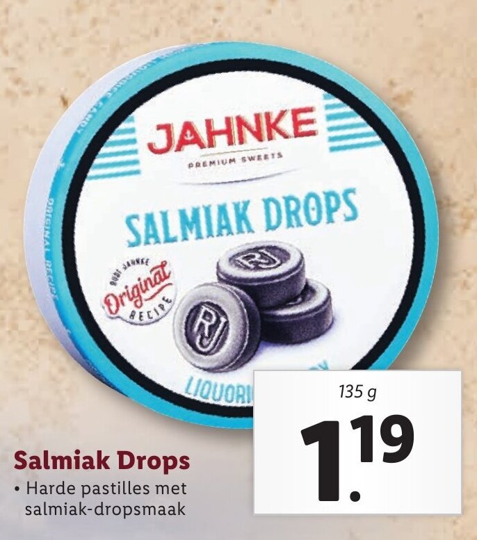 Salmiak Drops 135g aanbieding bij Lidl