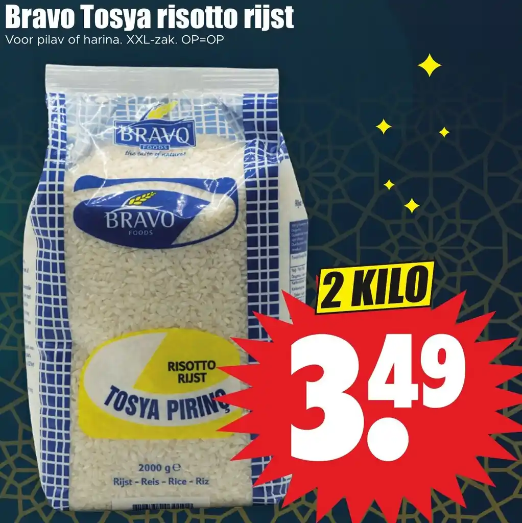 Bravo Tosya risotto rijst 2 kilo aanbieding bij Dirk