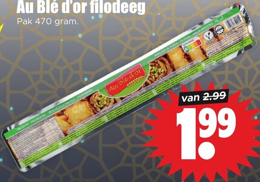 Au Blé d'or filodeeg 470g aanbieding bij Dirk