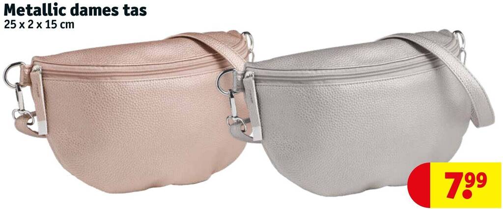 Metallic dames tas 25 x 2 x 15 cm aanbieding bij Kruidvat