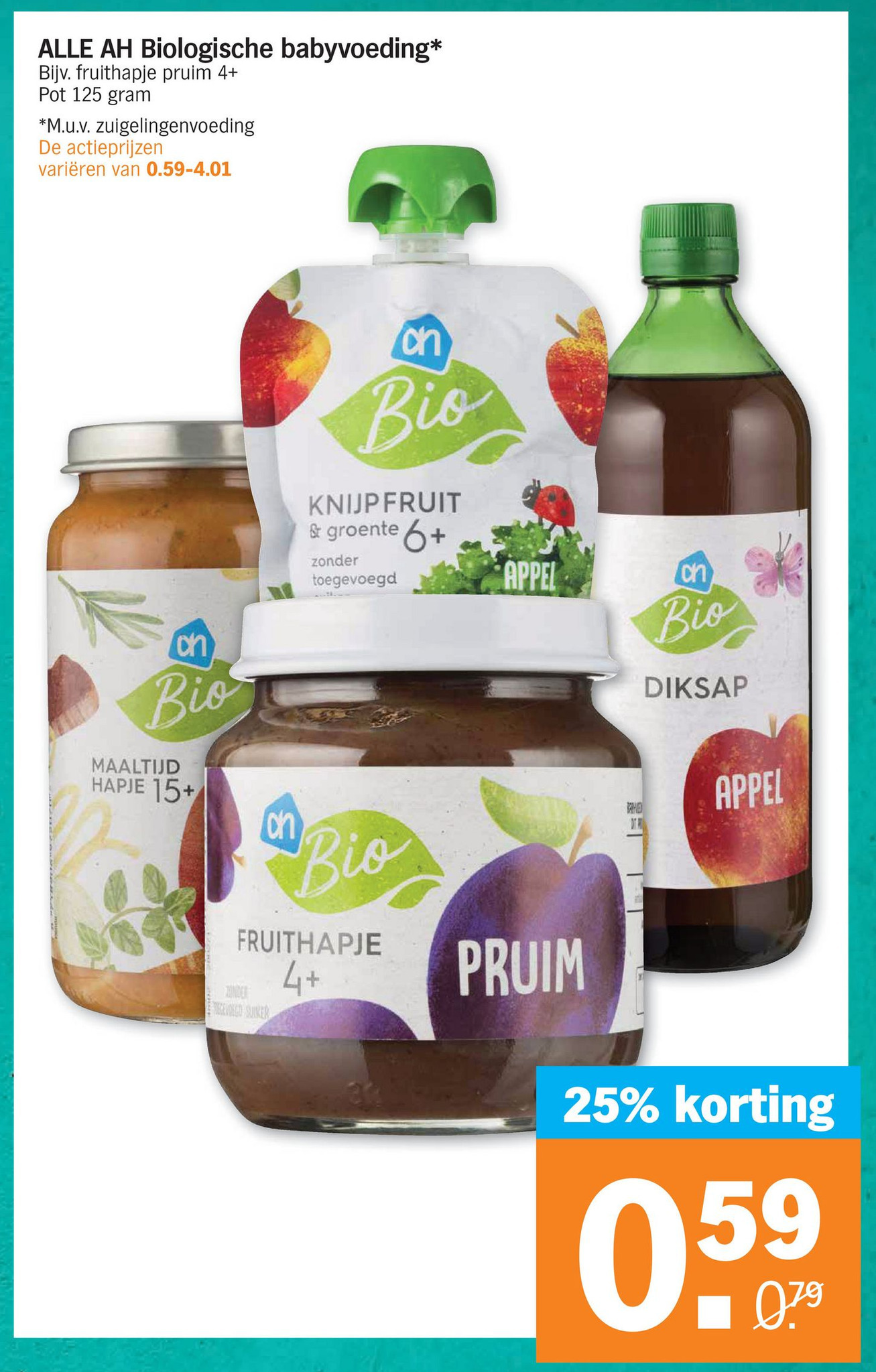 Alle ah Biologische babyvoeding 125 gram aanbieding bij Albert Heijn