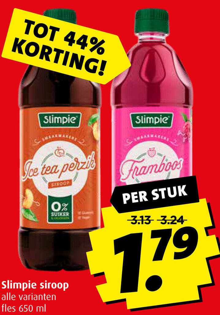 Slimpie siroop fles 650 ml aanbieding bij Boni