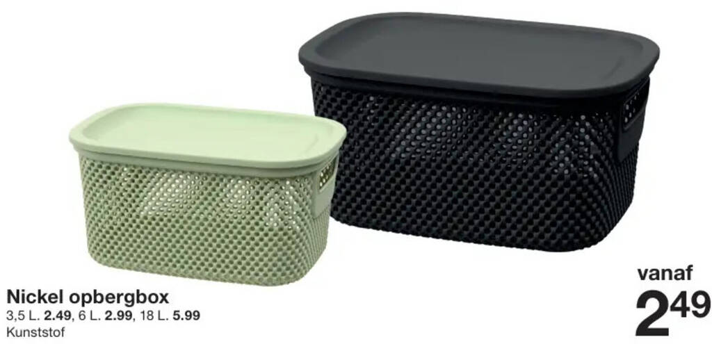 Nickel opbergbox 3.5L aanbieding bij Zeeman