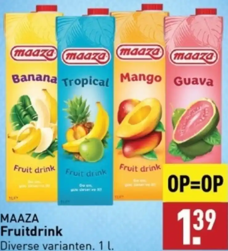 MAAZA Fruitdrink. 1 L aanbieding bij ALDI