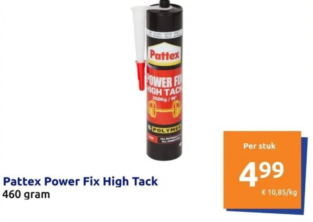 Pattex Power Fix High Tack 460 gram aanbieding bij Action