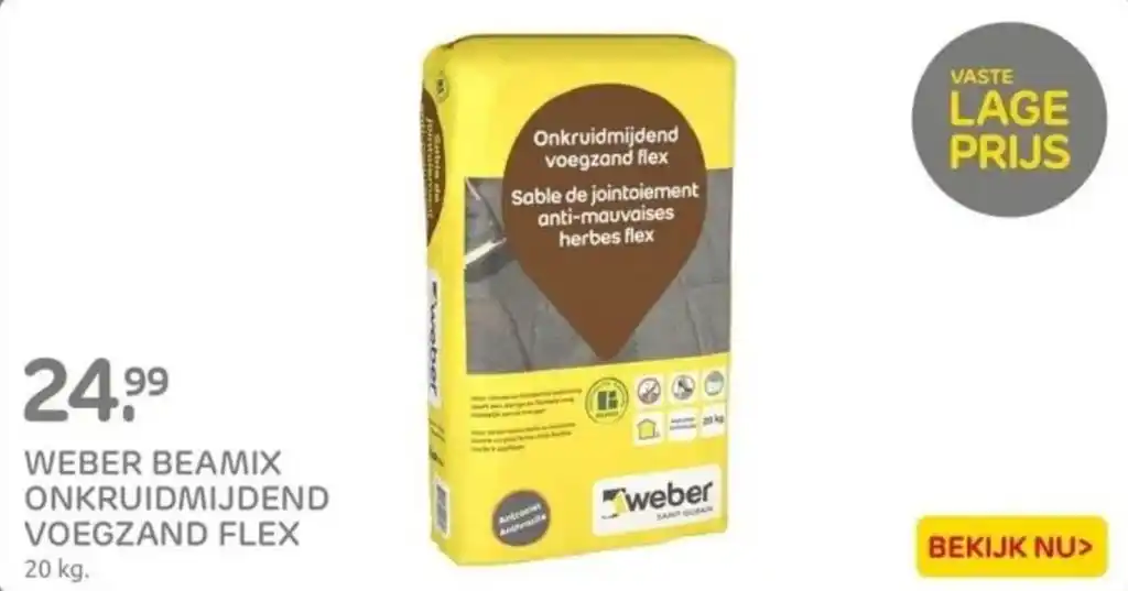 WEBER BEAMIX ONKRUIDMIJDEND VOEGZAND FLEX 20kg aanbieding bij Praxis