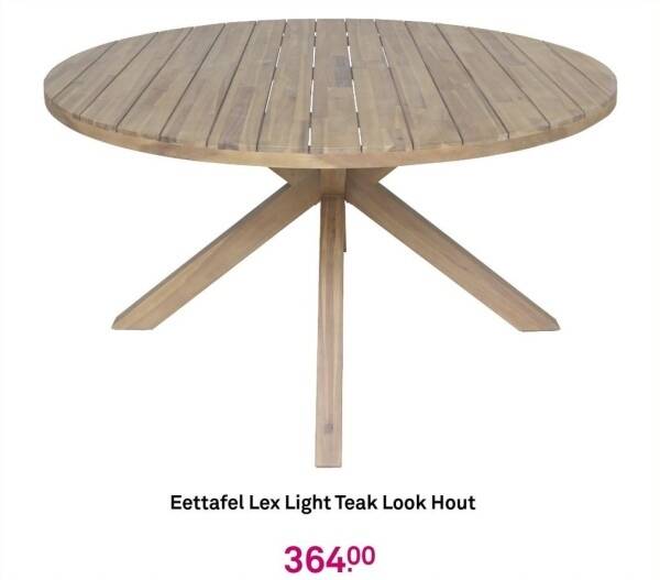 Eettafel Lex Light Teak Look Hout aanbieding bij Karwei