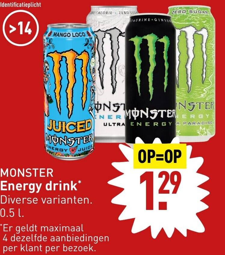 MONSTER Energy drink 0.5L aanbieding bij ALDI