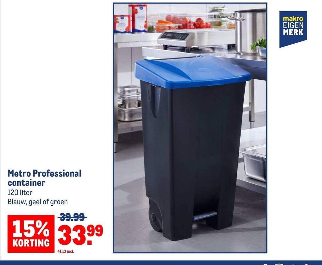 Metro Professional container 120 liter aanbieding bij Makro