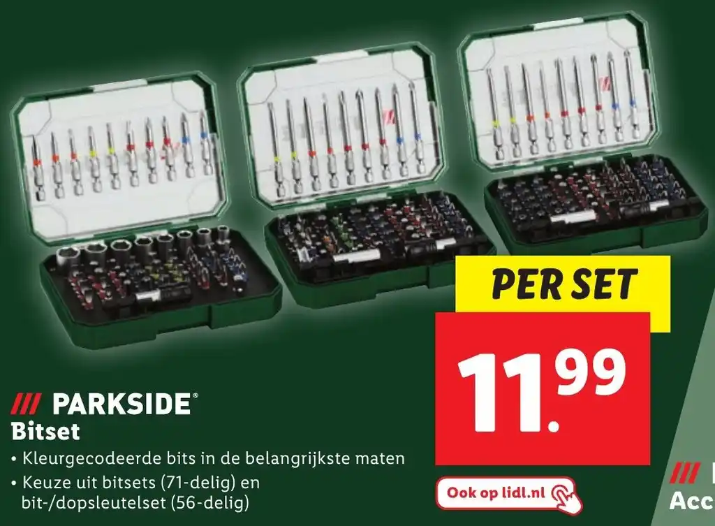 Parkside bitset per set aanbieding bij Lidl