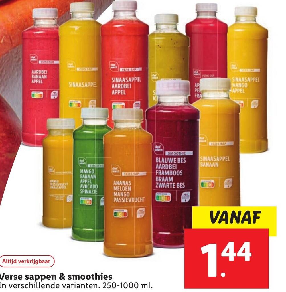 Verse sappen & smoothies 250-1000 ml aanbieding bij Lidl