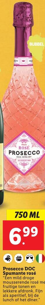 Prosecco DOC Spumante rosé 750 ml aanbieding bij Lidl