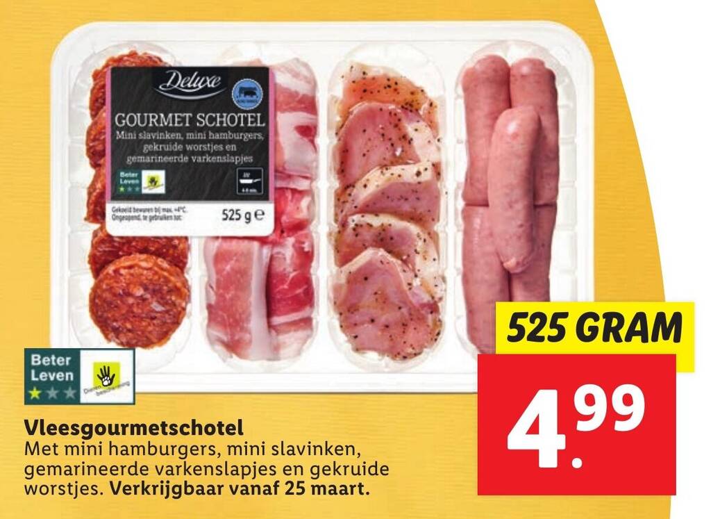 Vleesgourmetschotel 525 gram aanbieding bij Lidl