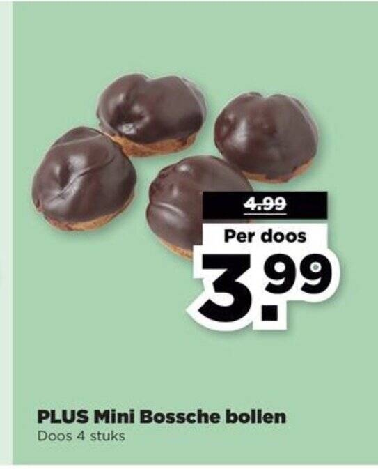 Mini Bossche bollen Doos 4 stuks aanbieding bij PLUS