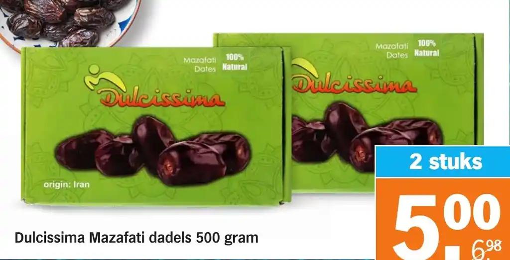 Dulcissima Mazafati dadels 500 gram aanbieding bij Albert Heijn