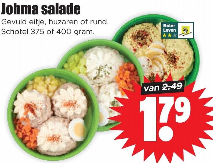 Johma salade 375 of 400g aanbieding bij Dirk
