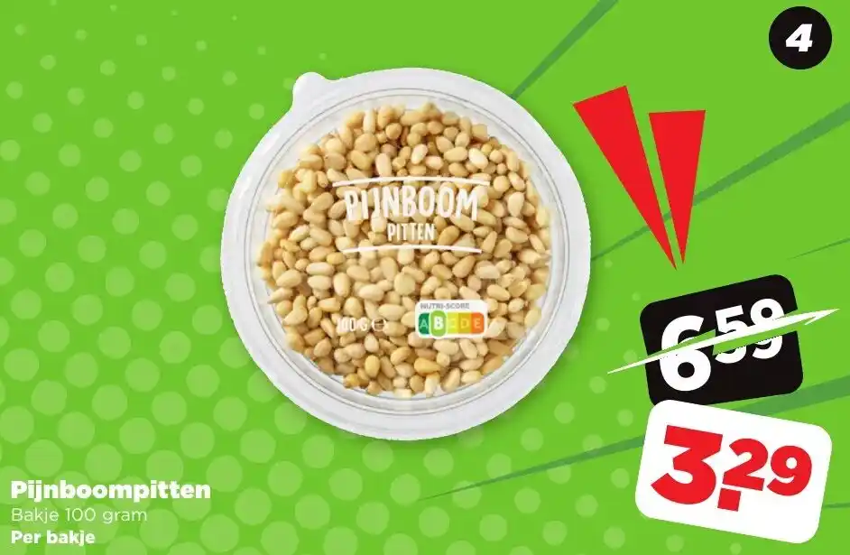 Pijnboompitten 100 gram aanbieding bij PLUS
