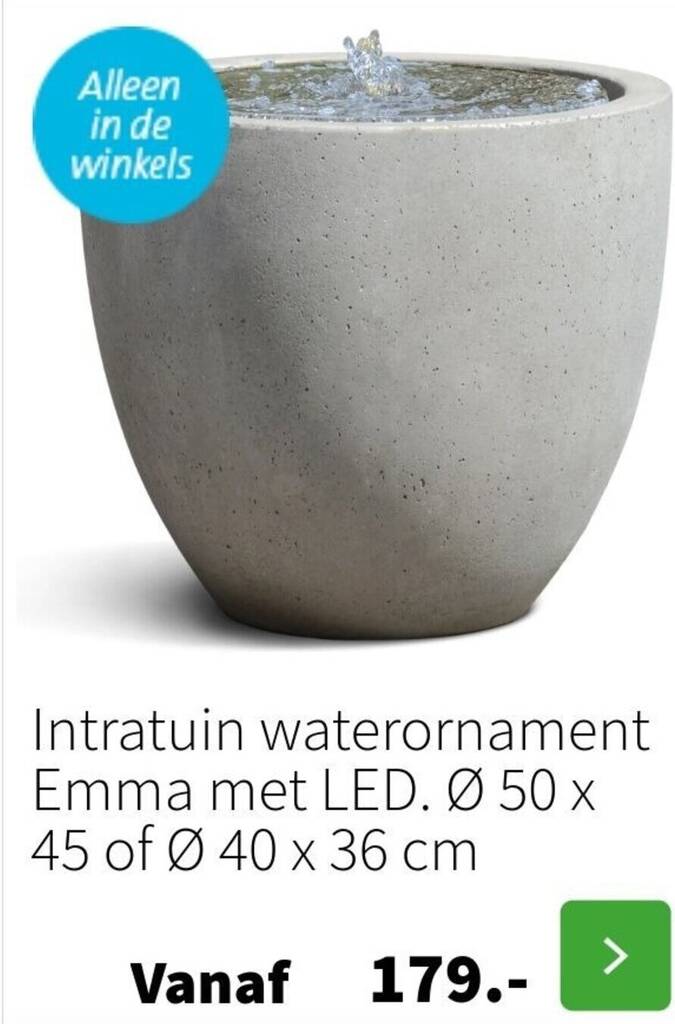 Waterornament Emma met LED. Ø 50 x 45 of 40 x 36 cm aanbieding bij ...