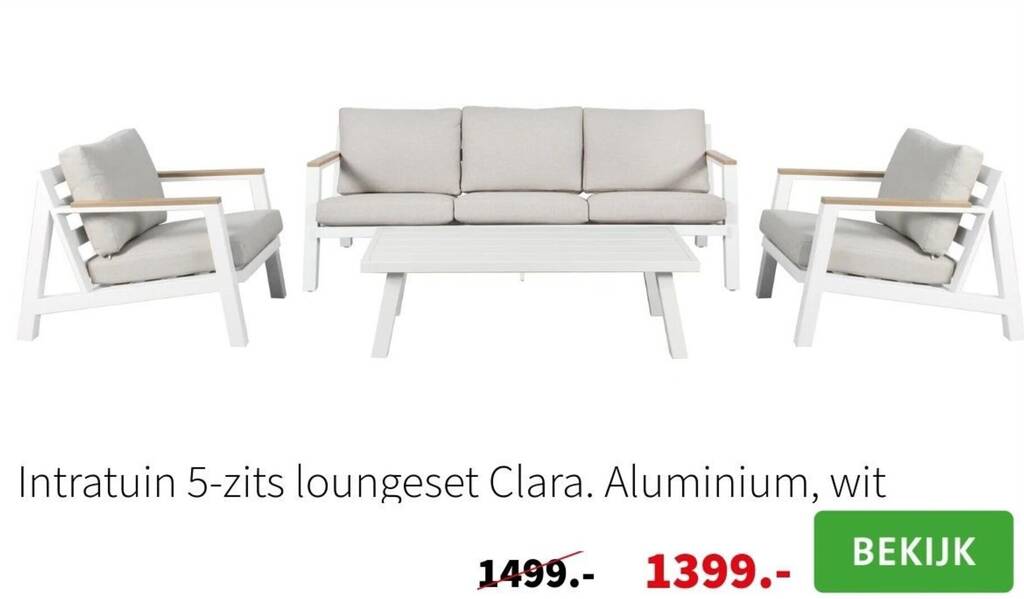 5-zits loungeset Clara. Aluminium, wit aanbieding bij Intratuin