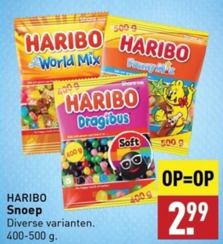 HARIBO Snoep 400-500g aanbieding bij ALDI