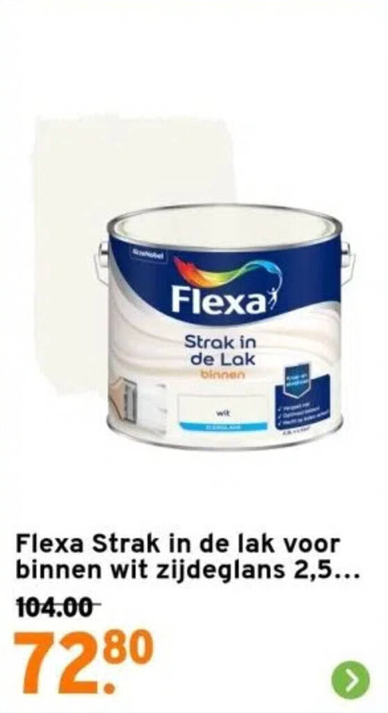 Flexa Strak in de lak voor binnen wit zijdeglans 2,5... aanbieding bij ...