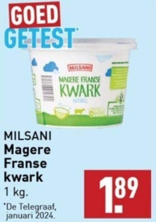 MILSANI Magere Franse kwark 1 kg aanbieding bij ALDI
