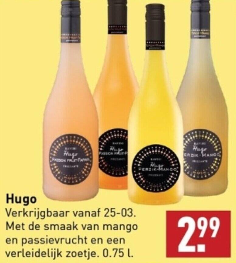Hugo 0.75L aanbieding bij ALDI