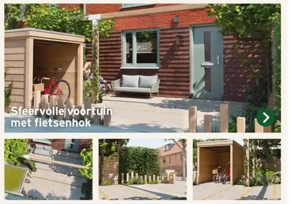 Sfeervolle voortuin met fietsenhok aanbieding bij GAMMA