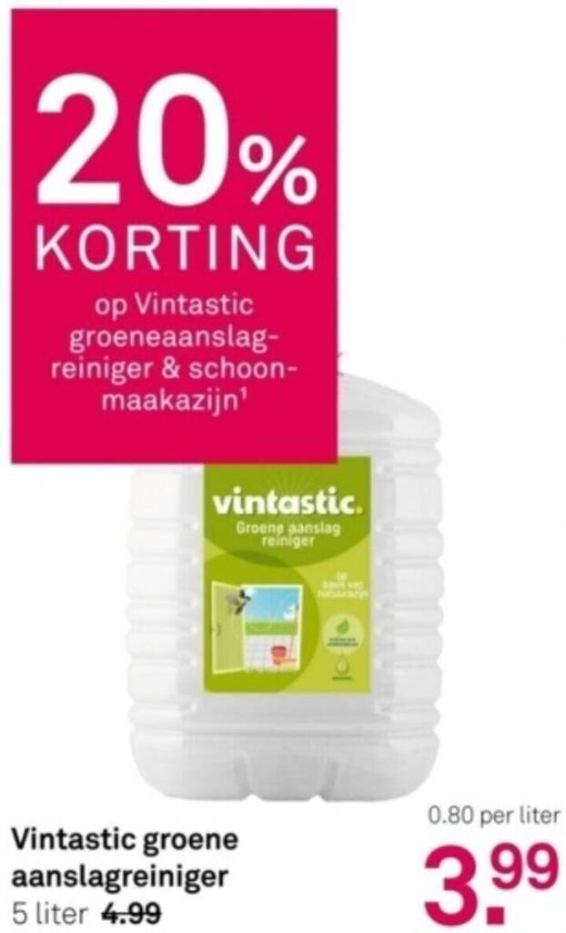 Vintastic groene aanslagreiniger 5 liter aanbieding bij Karwei