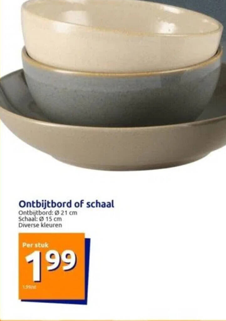 Ontbijtbord of schaal aanbieding bij Action