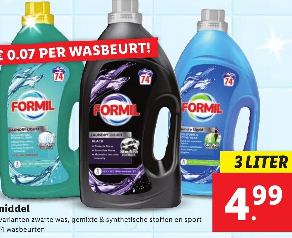 Wasmiddel 3 liter aanbieding bij Lidl