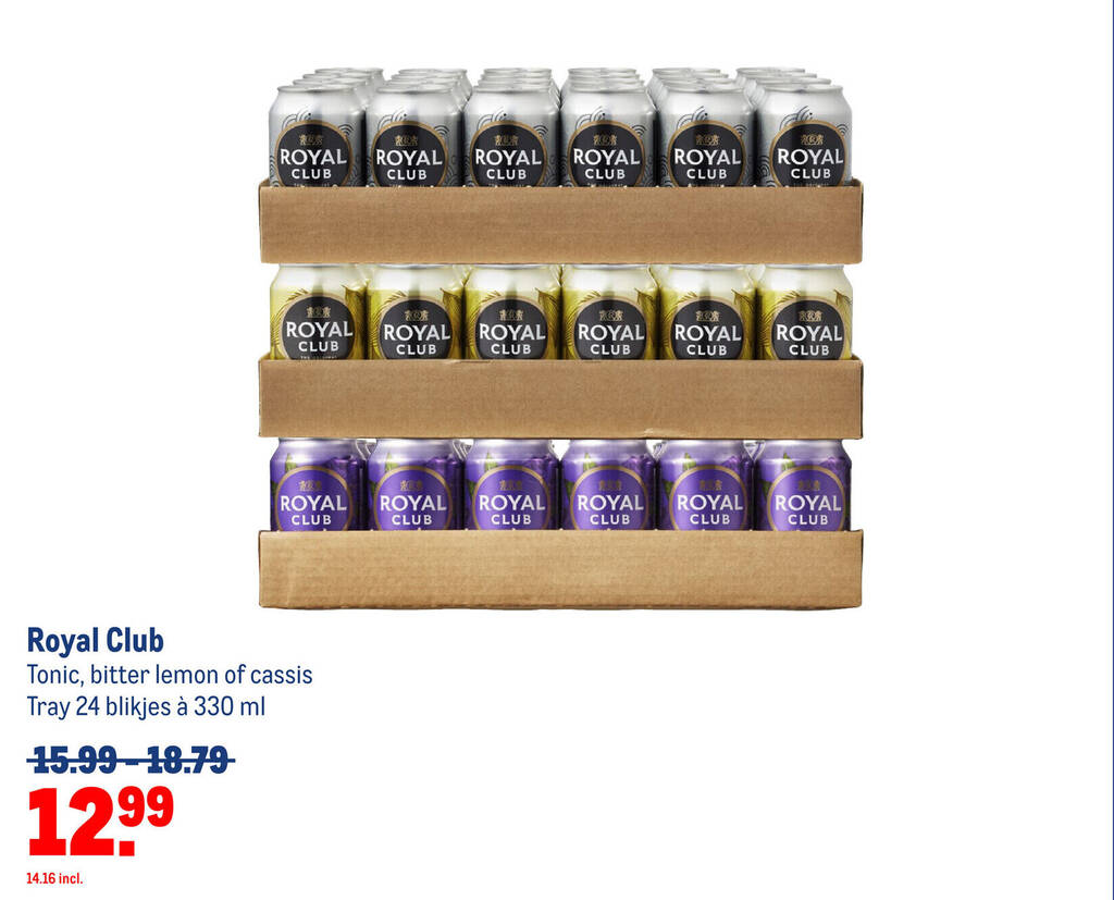 Royal Club tray 24 blikjes a 330 ml 24 blikjes à 330 ml aanbieding bij ...