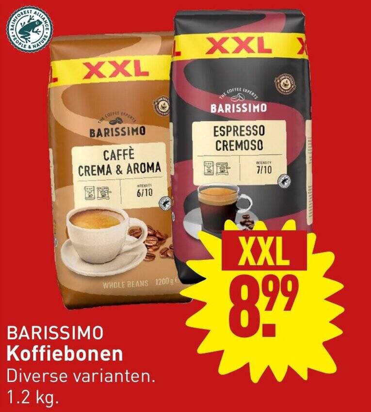BARISSIMO Koffiebonen 1.2kg aanbieding bij ALDI