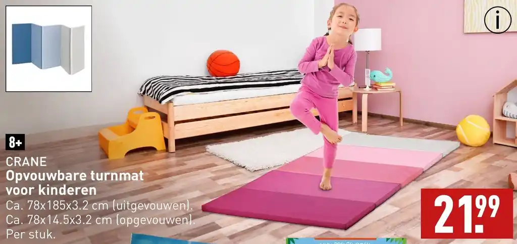 CRANE Opvouwbare turnmat voor kinderen aanbieding bij ALDI