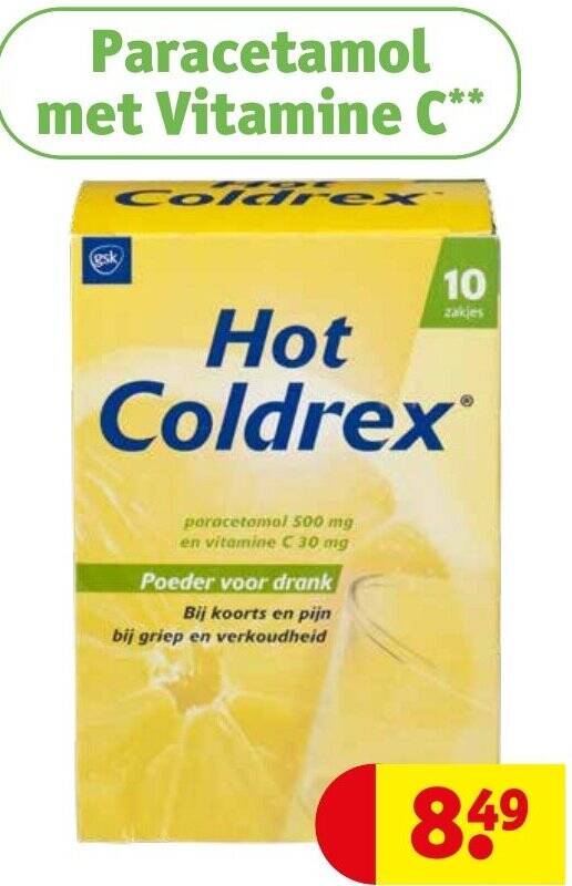 Paracetamol met vitamine c hot coldrex aanbieding bij Kruidvat