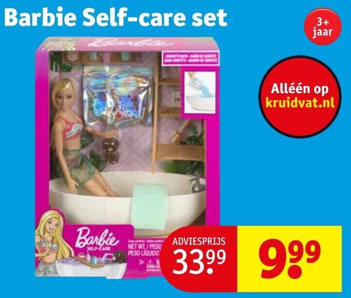 Barbie Self-care set aanbieding bij Kruidvat