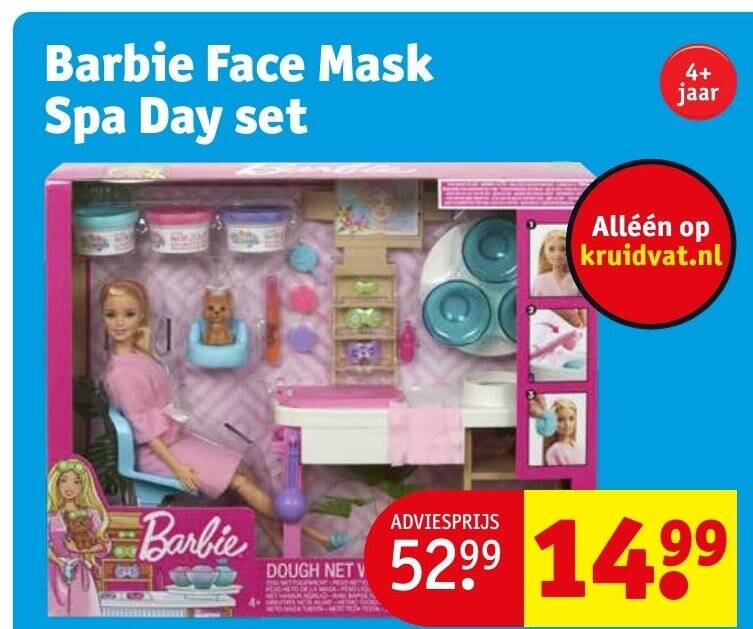 Barbie Face Mask Spa Day set aanbieding bij Kruidvat