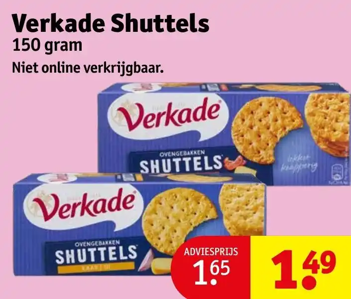 Verkade Shuttels 150 gram aanbieding bij Kruidvat
