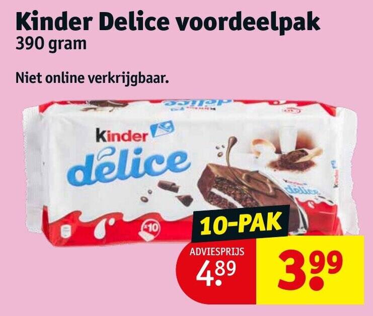 Kinder Delice voordeelpak 390 gram aanbieding bij Kruidvat