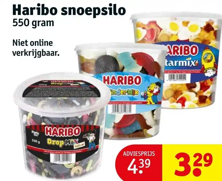 Haribo snoepsilo 550 gram aanbieding bij Kruidvat