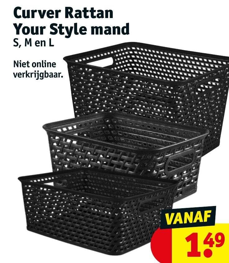 Curver Rattan Your Style mand S, M en L aanbieding bij Kruidvat