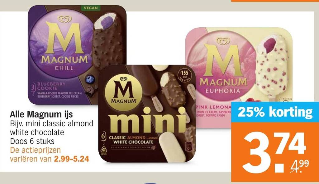 Magnum ijs aanbieding bij Albert Heijn