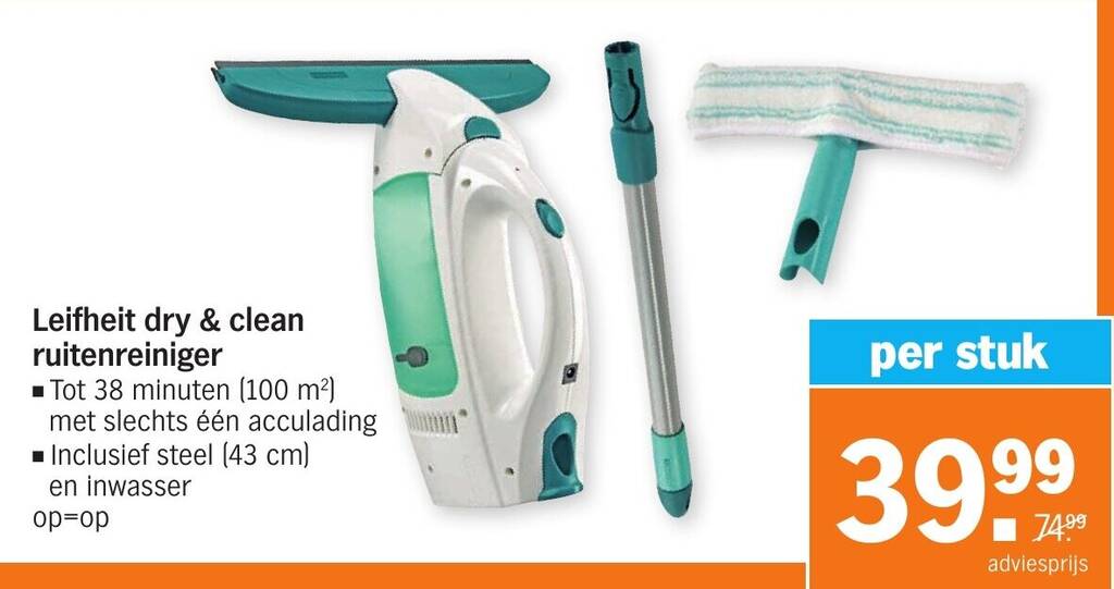 Leifheit dry & clean ruitenreiniger aanbieding bij Albert Heijn