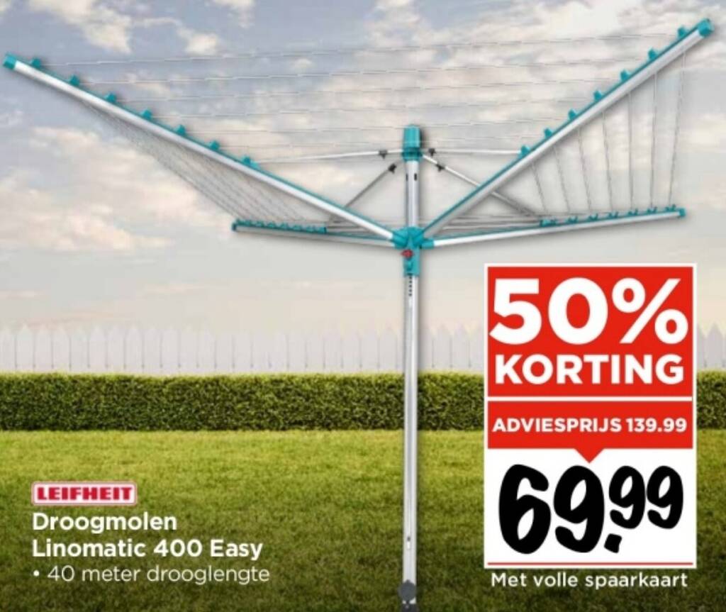 LEIFHEIT Droogmolen Linomatic 400 Easy aanbieding bij Vomar Voordeelmarkt