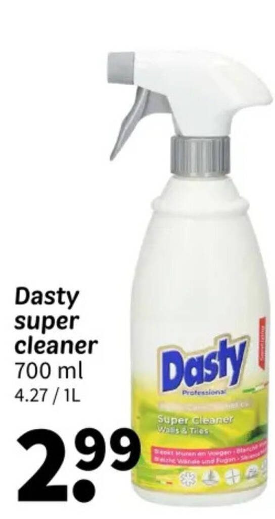 Dasty super cleaner 700 ml 4.27 / 1L aanbieding bij Wibra