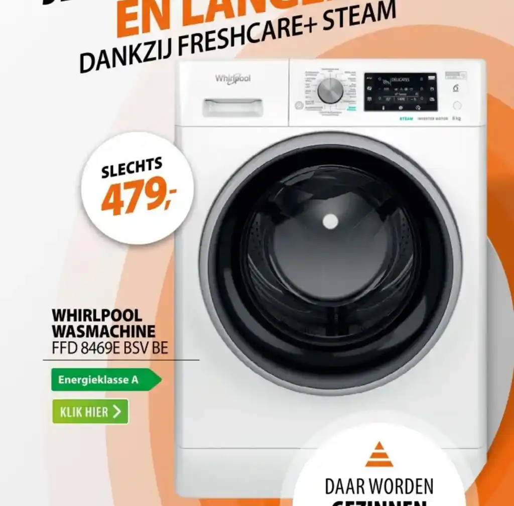 WHIRLPOOL WASMACHINE FFD 8469E BSV BE aanbieding bij Expert