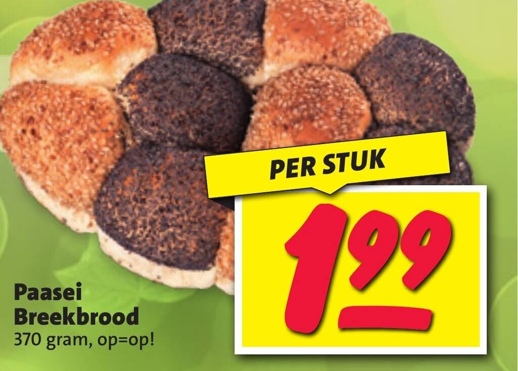 Paasei Breekbrood 370 gram aanbieding bij Nettorama