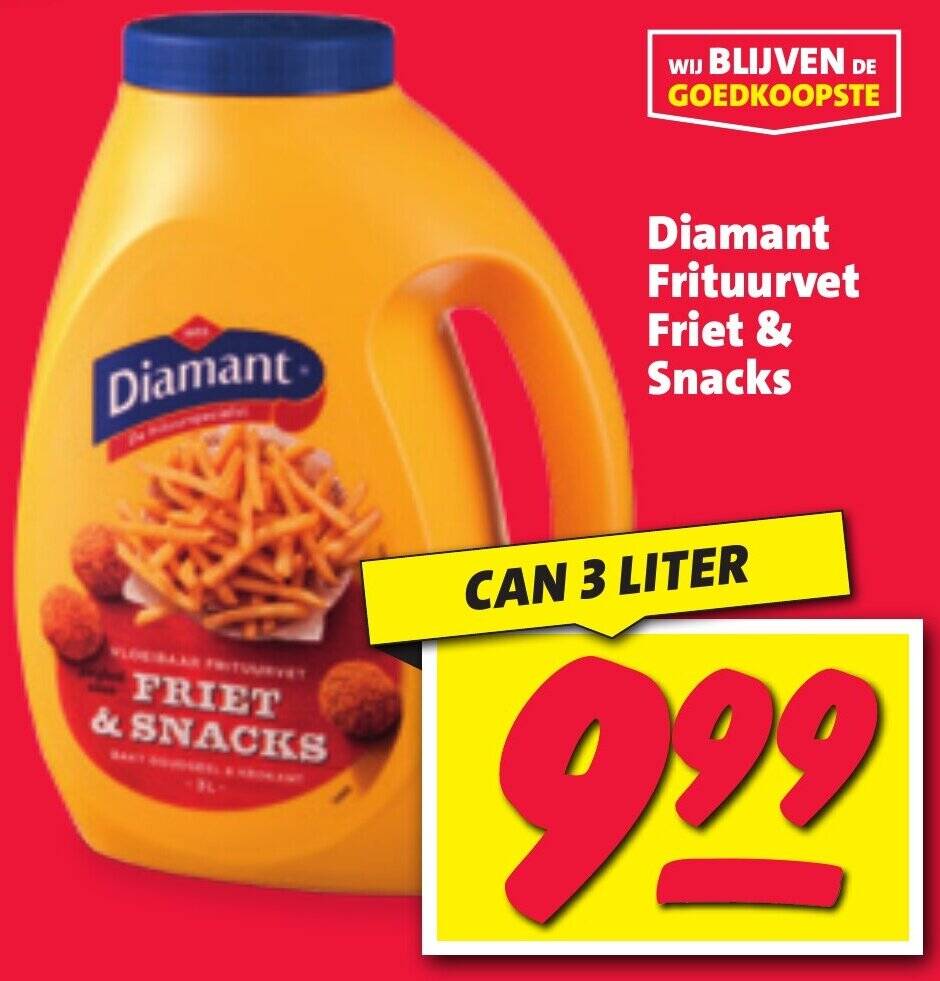 Diamant Frituurvet Friet & Snacks 3 liter aanbieding bij Nettorama